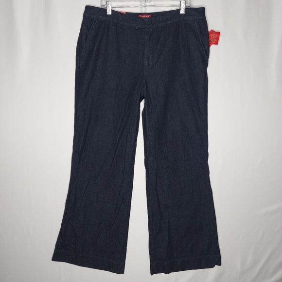 Chaps | Pants & Jumpsuits | Chaps Trouser Denim Wide Leg Pants 6 Dark ...